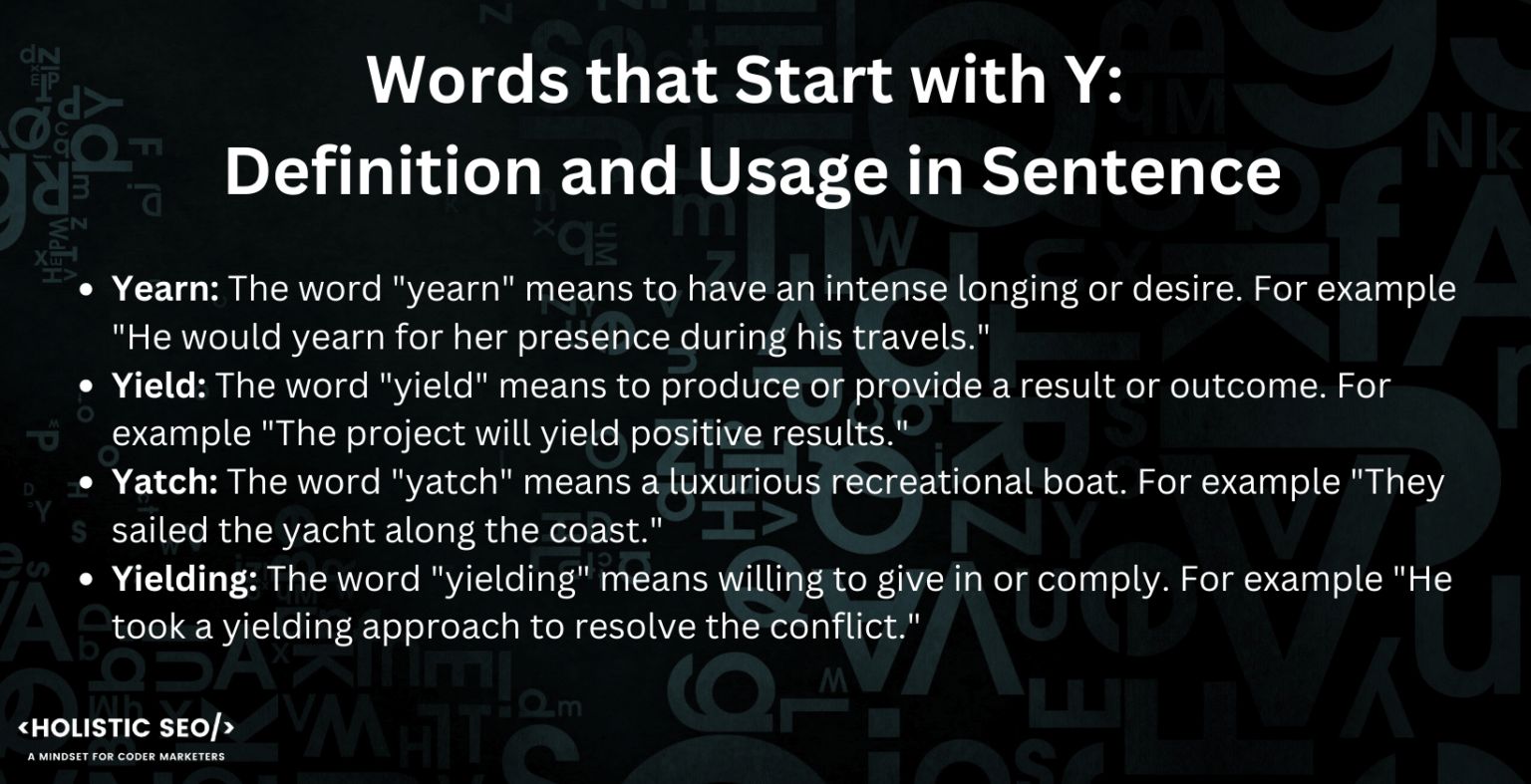 Words that Start with Y: Learn Meanings of Yll Words that Begin with Y ...