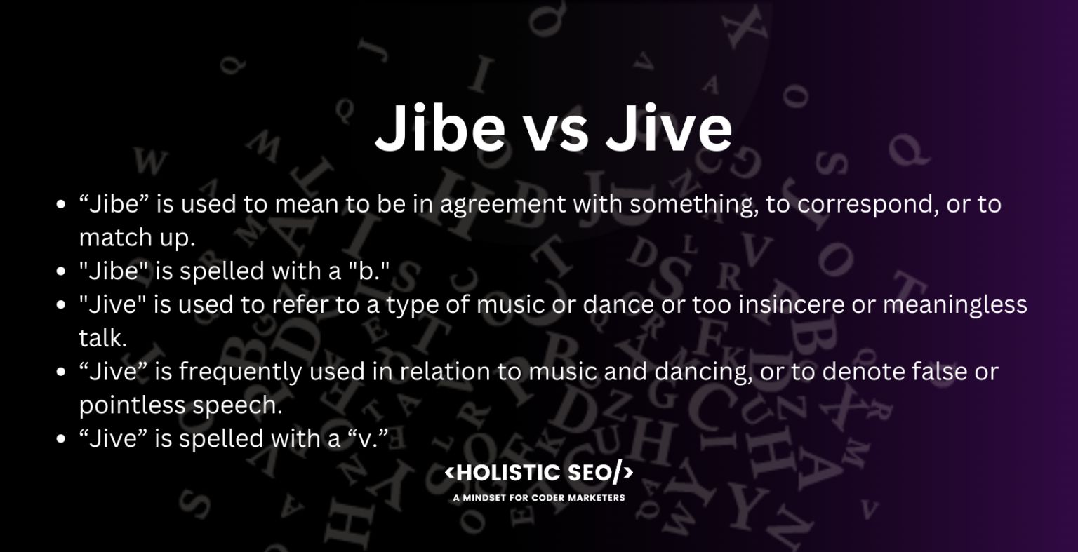Jibe vs Jive: Difference between Them and How to correctly use them ...