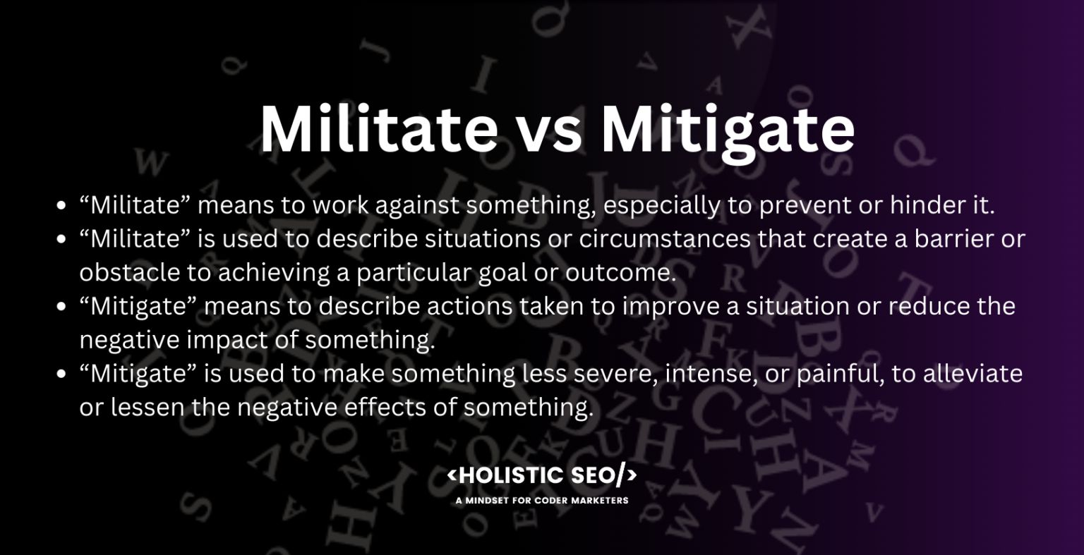 Militate vs Mitigate: Difference between Them and How to correctly use ...