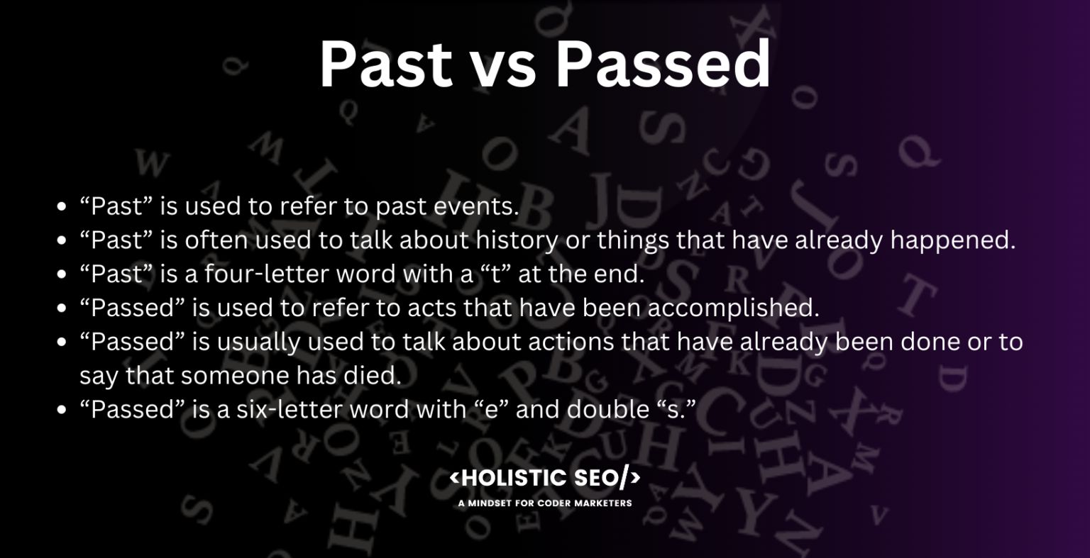 Past vs Passed: Difference between Them and How to correctly use them ...