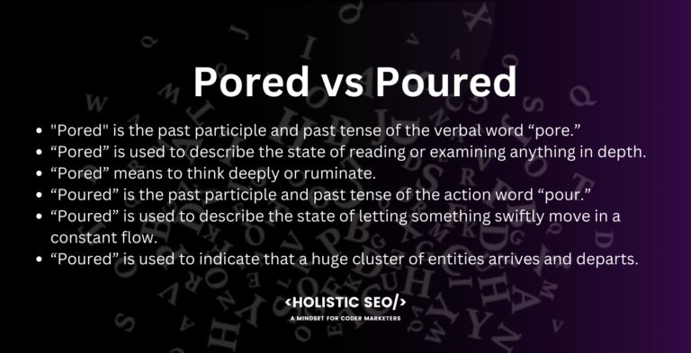 Pored vs Poured: Difference between Them and How to correctly use them ...