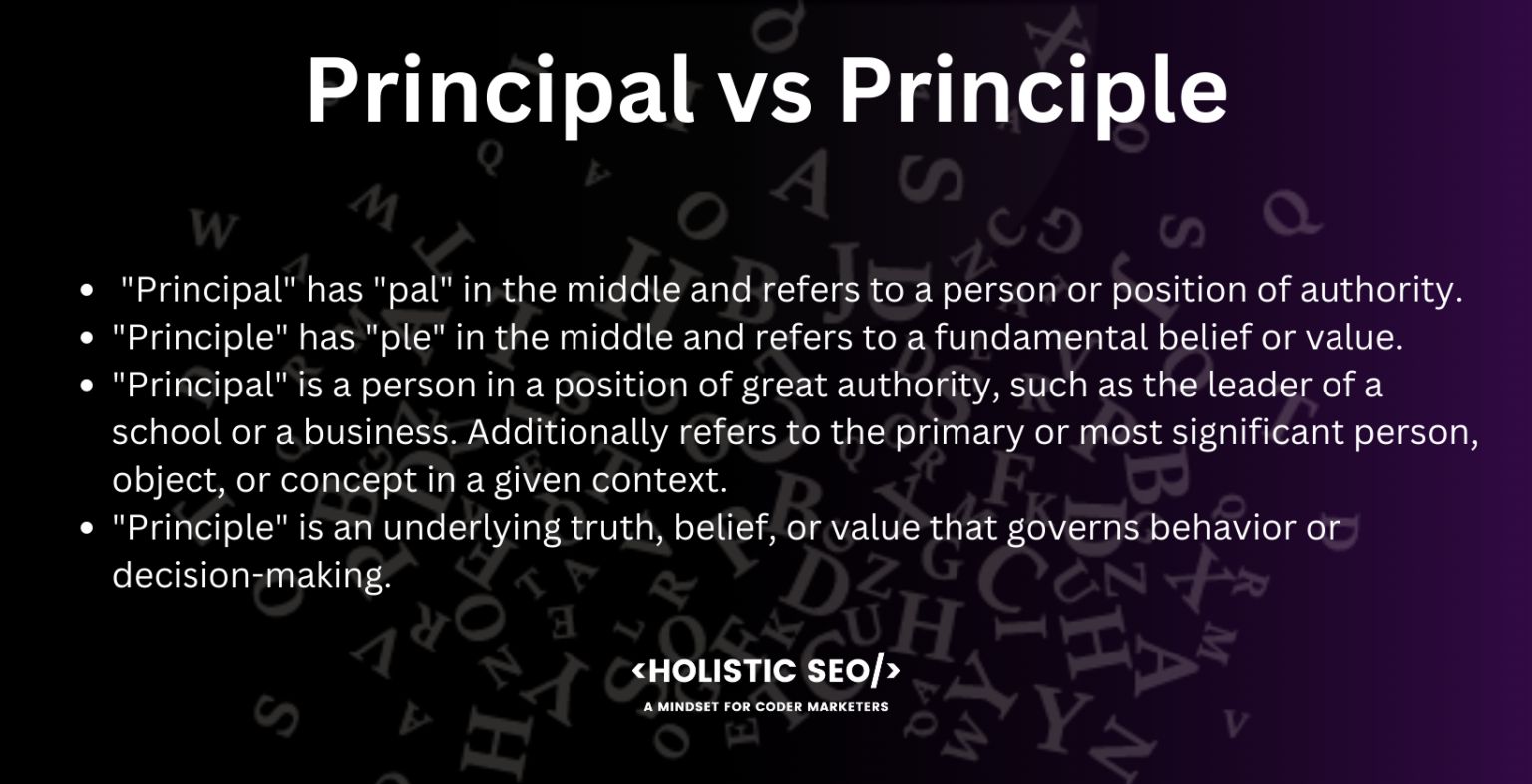 Principal vs Principle: Difference between Them and How to correctly ...