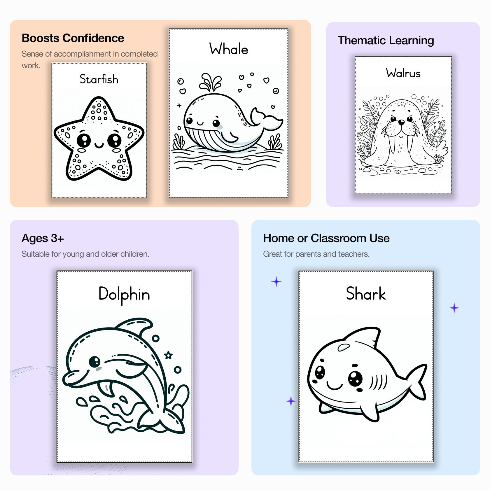 Sea Animals Colouring Pack | LessonForge Toolkit