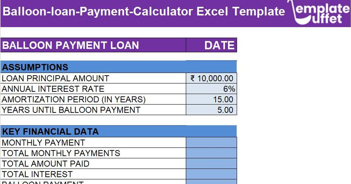 Balloon Loan Payment Calculator Excel Template - Calculate & Track ...