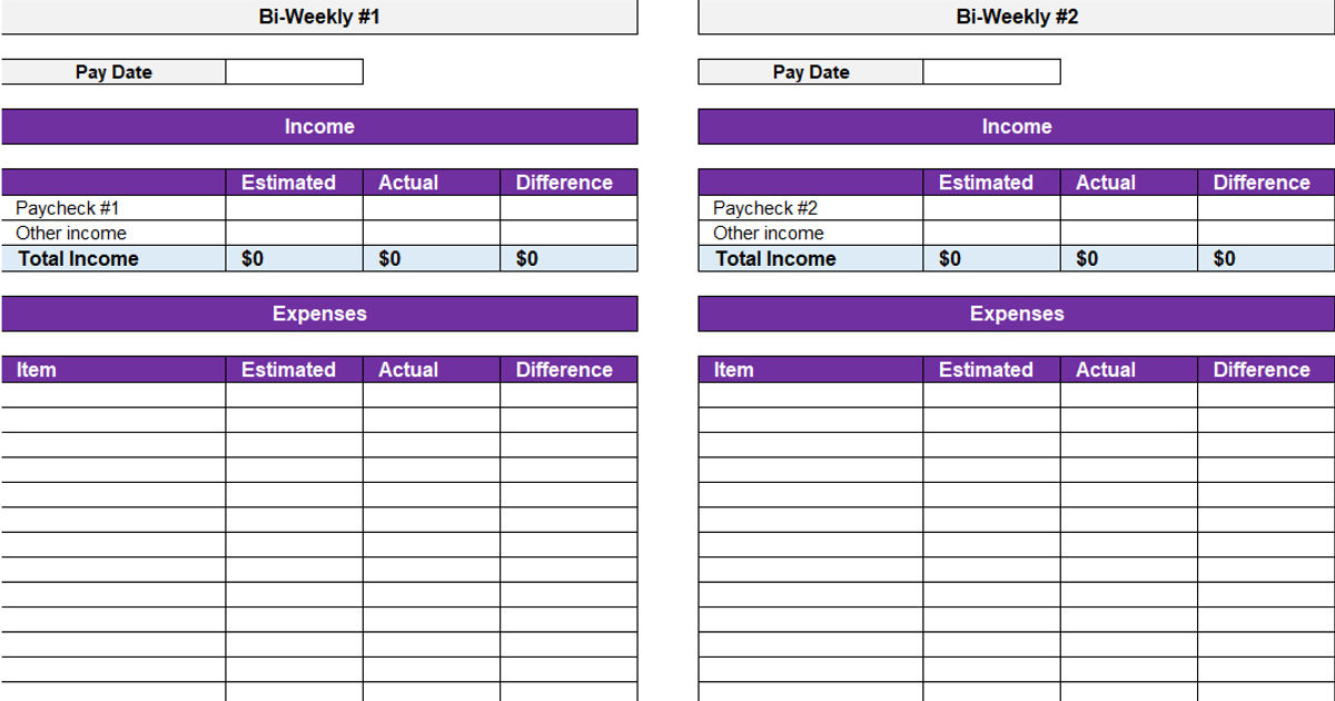 Bi-Weekly Budget: Create & Track Your Finances in 2 Weeks!