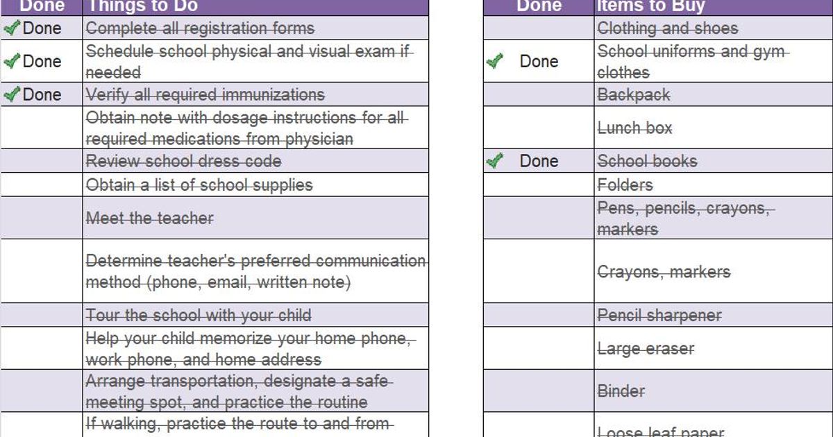 Checklist for Back-to-School: Excel Template for a Stress-Free Start