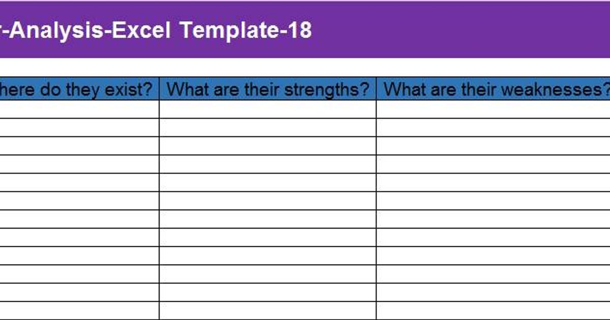 Competitor Analysis Excel Template Analyze Your Competitors With Ease Competitor Analysis Excel Template Analyze Your Competitors With Ease