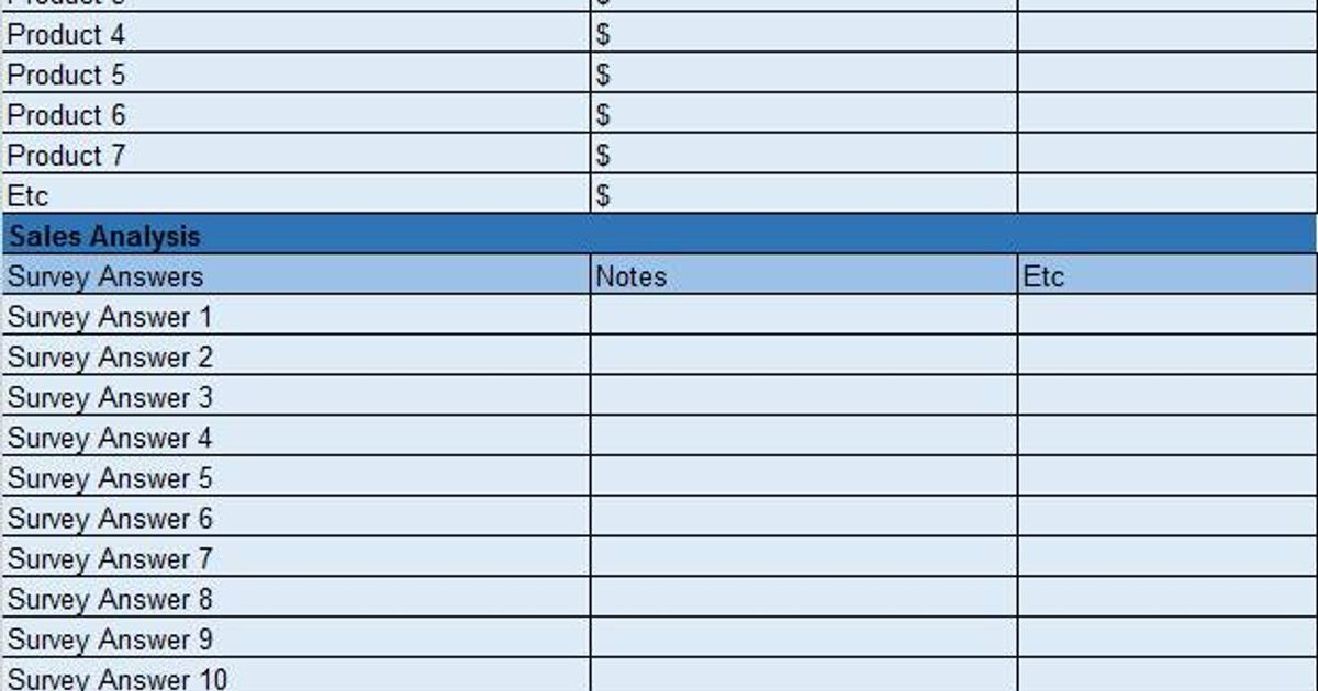 Competitor Analysis Excel Template: Get Insight into Your Rivals In 19 ...