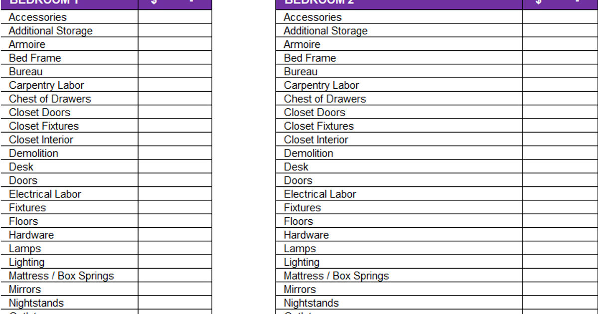 Construction Budget Worksheet: Create & Track Your Building Costs