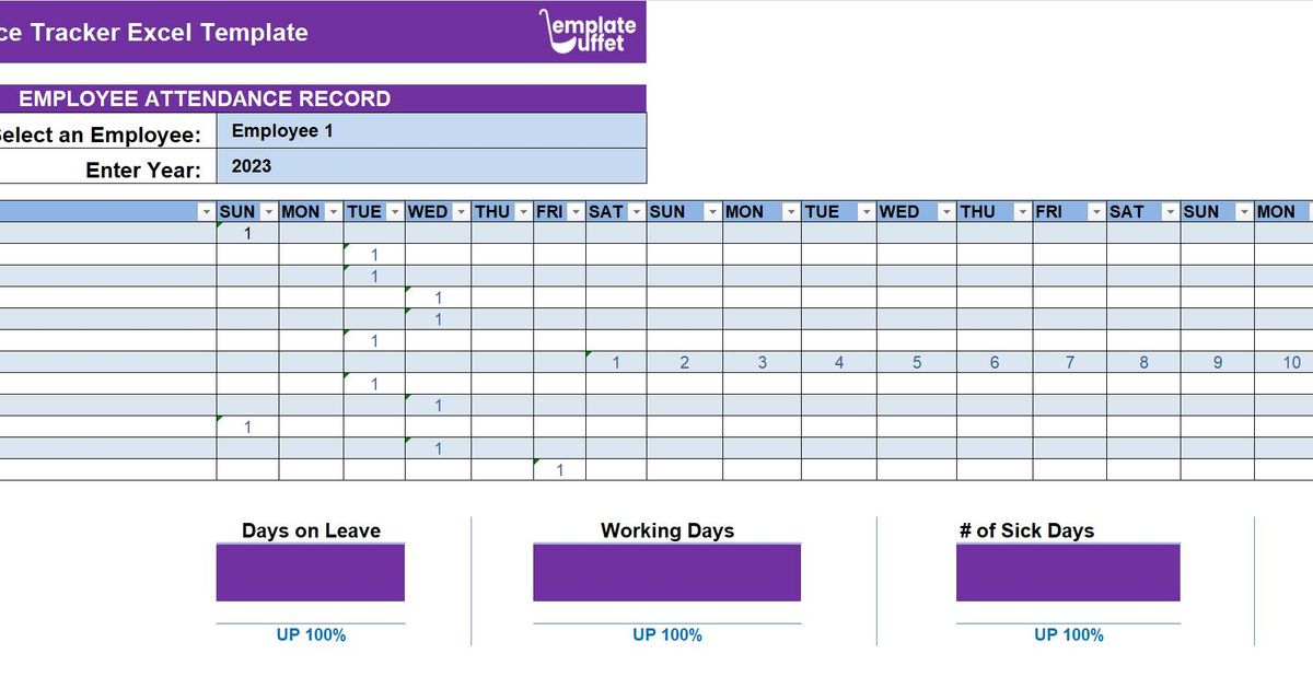 Employee Attendance Tracker Excel Template | Track & Monitor Staff ...