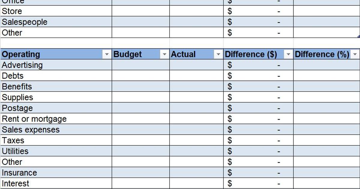 Actual vs Budget Expense Excel Template - Create & Track Your Spending!