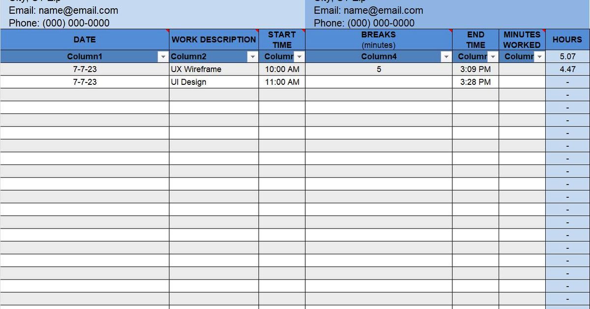 Hourly Invoice Excel Template: Create Professional Invoices Quickly