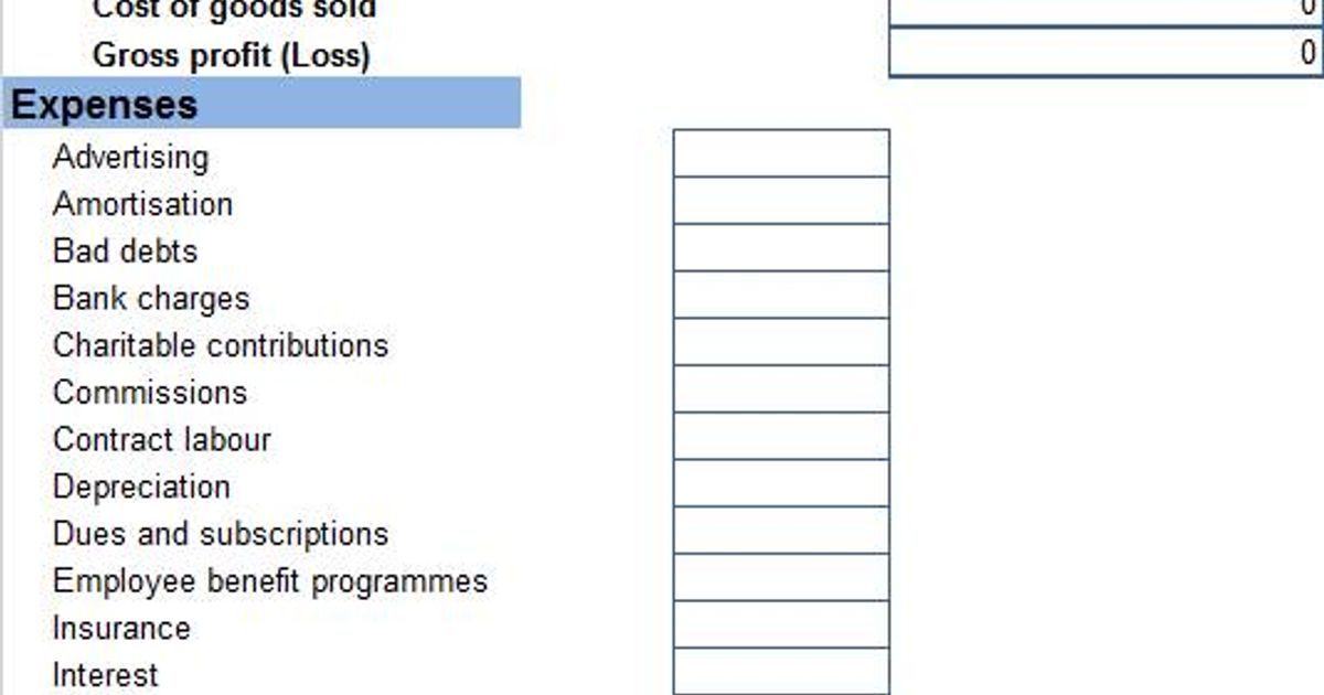 Income Statement Template - Excel for 1 Year - Free Download