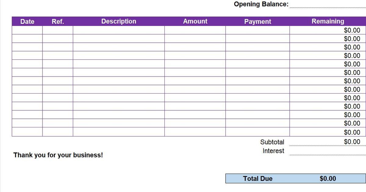 Free Statement of Accounts Excel Template | Create Accurate Reports Quickly
