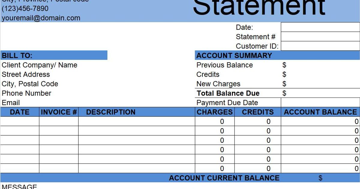 Statement Template 03: Create Professional Statements in Excel Quickly