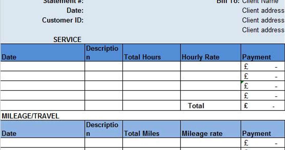 Free Excel Statement Template for Easy Bookkeeping & Accounting