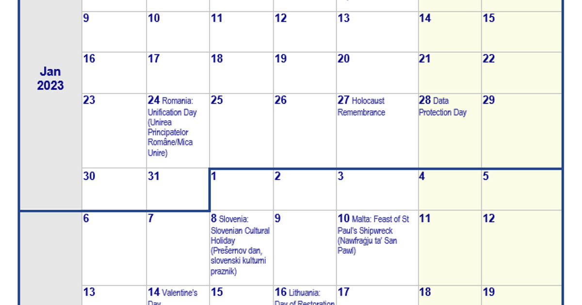 2023 Weekly Holiday Calendar: Find Your Perfect Getaway!