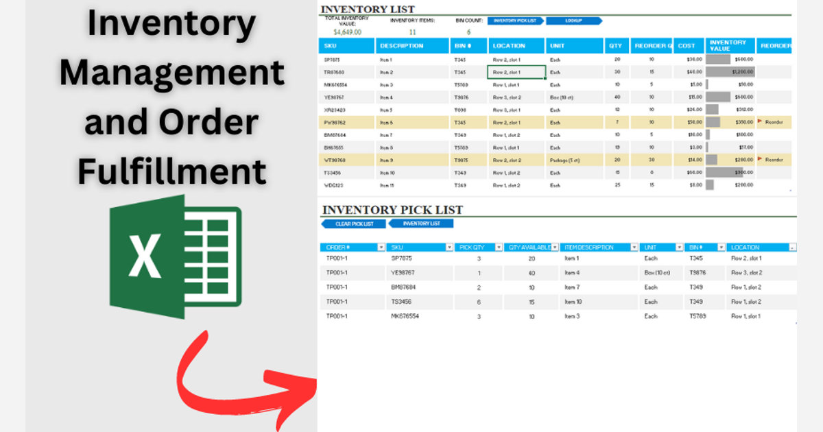 Inventory Management with Inventory Pick List File