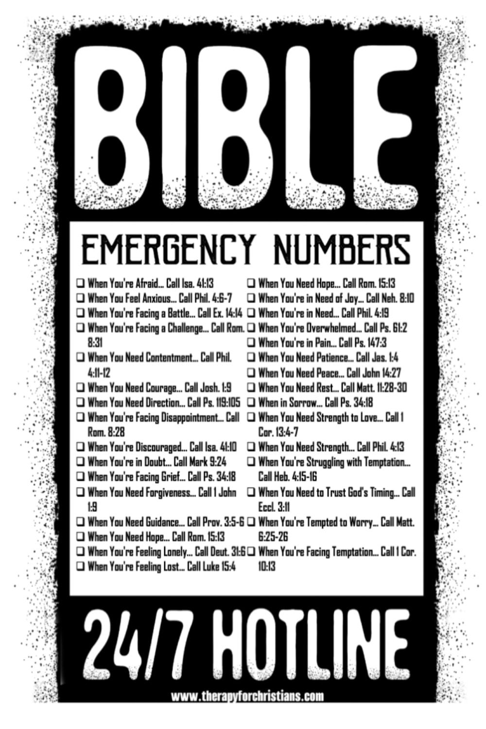 Emergency Bible Numbers: Comfort, Strength, and Guidance in Any Situation