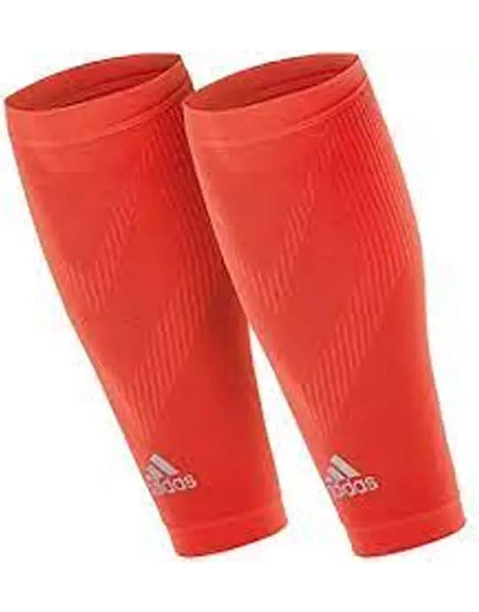 Adidas Compression Calf Sleeves - Red - L/XL