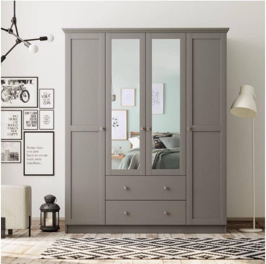 Echo mirrored three door wardrobe store