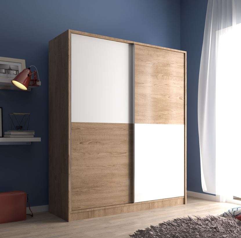 Zenio Side 5 Door Wardrobe - White - Bulk- Turkish Furniture