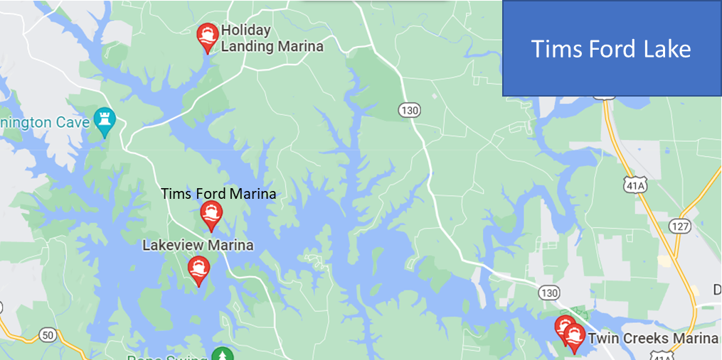 Details on the Tims Ford Lake Marinas