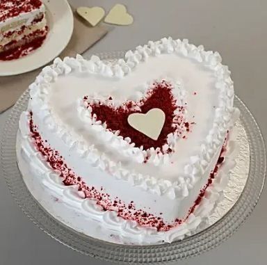 Send Online Red Velvet Heart Cake - Tilia Flowers