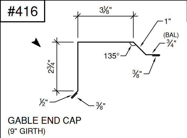 Ideal Denver Gable Black 10' #416 Rake Trim at S.W. Collins Co. | Metal ...