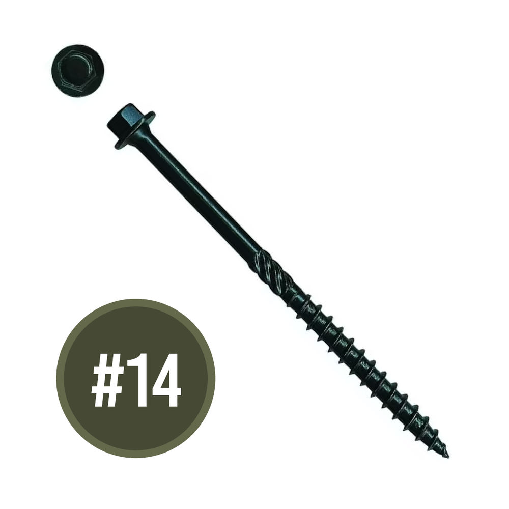 Big Timber #14 x 12 in. BL Timber & Landscape Hex Drive Screws Black ...