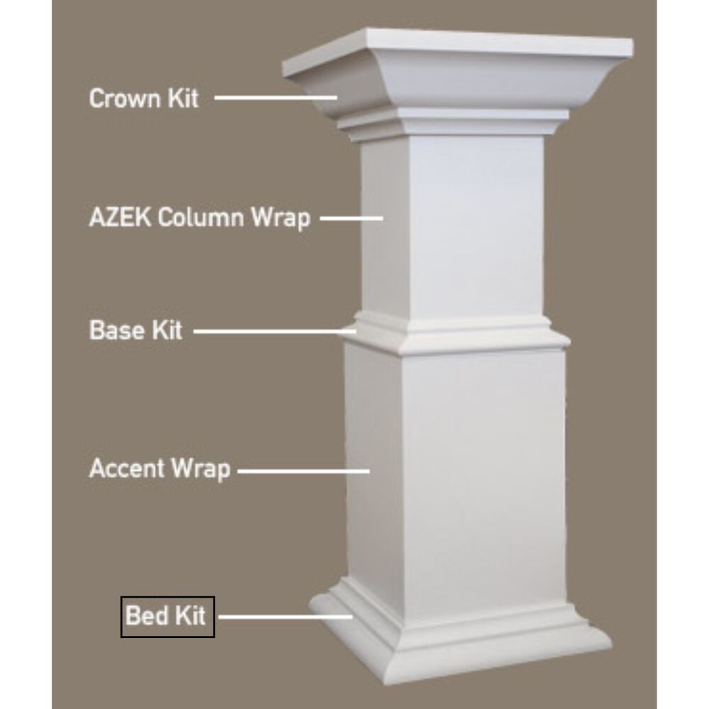 4" PVC Column Wrap - XL Bed Moulding Trim Kit at Hamilton Building ...