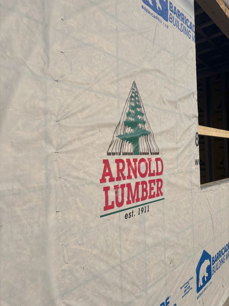 9' x 100' Barricade building wrap plus LP w/ Arnold Lumber Logo (Red ...