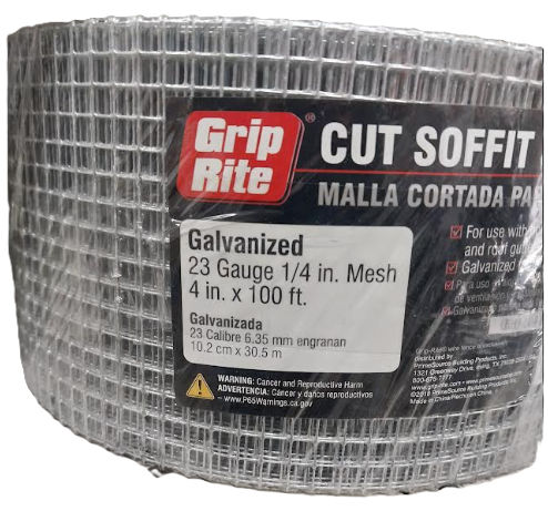 1/4" - 4" x 100' Soffit Screen at Ashby Lumber | Soffit Screens