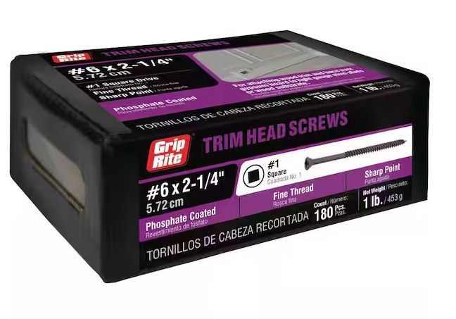 Grip Rite - Trim Head Screw Square Drive - 2 1/4" - 1lb. Box at Tart ...