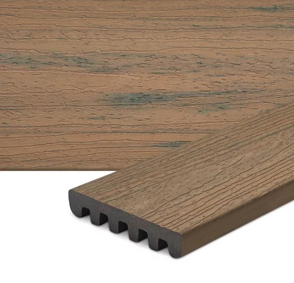 20' Toasted Sand Grooved Trex Enhanced Naturals Decking 7/8" x 5.5" at ...