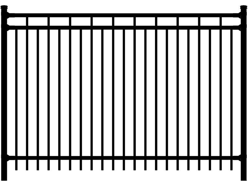 Medallion Wrought Iron Fence Alden Style 48" at Advanced Building ...