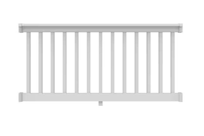 White Finyl Line T Top 6' x 42" Level Rail Kit With White Square ...