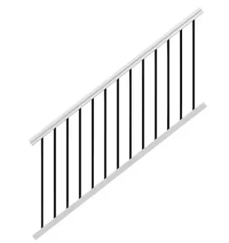 Radiance Rail Express White 8' Stair - Round Aluminum Balusters at GR ...