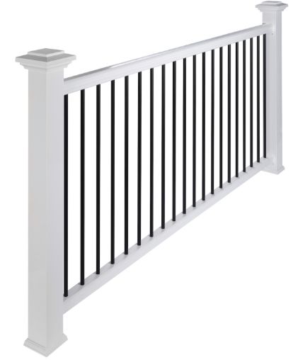 Radiance Rail Express White 8' Level - Round Aluminum Balusters at GR ...