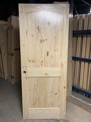 Arch Top Knotty Pine 1/6 (18") Right-Hand Prehung Door at GR Mitchell ...