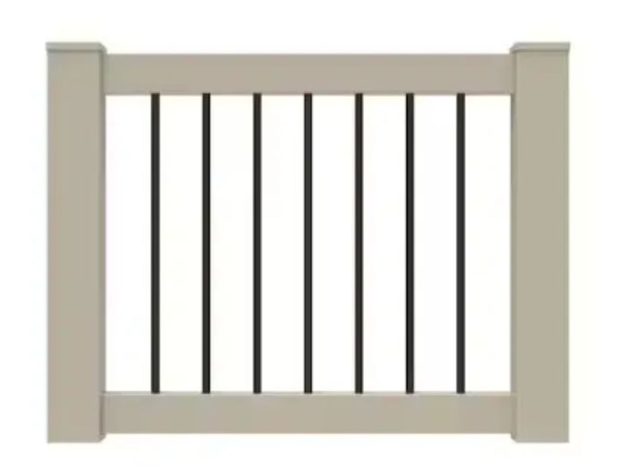 Clay Assembled 48" Gate With Black Round Aluminum Balusters at GR ...
