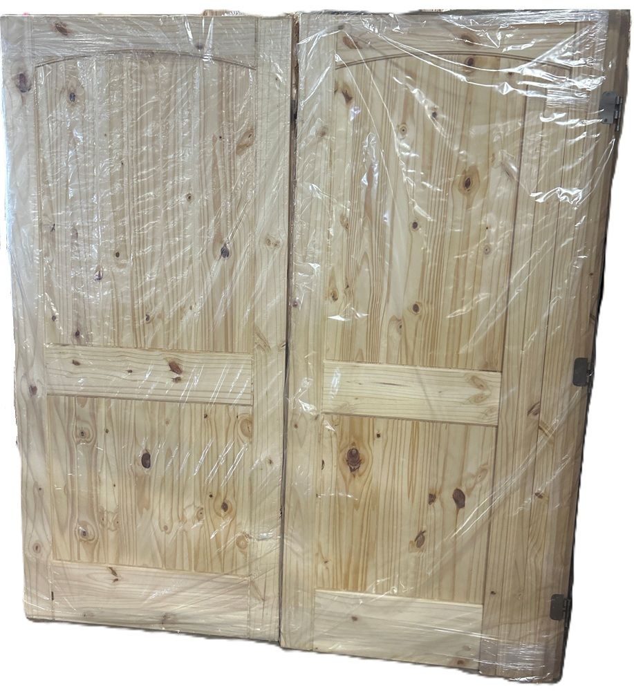 Arch Top Knotty Pine 4/0 (48") Prehung Double Door at GR Mitchell, Inc ...