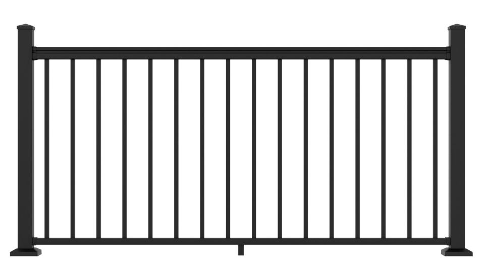 Black Avalon 6' x 36" Level Rail With 3/4" Square Balusters at GR ...