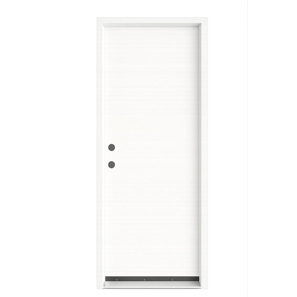 Exterior Flush Smooth Fiberglass Prehung Right-Hand Doors 30" x 80" x 1 ...