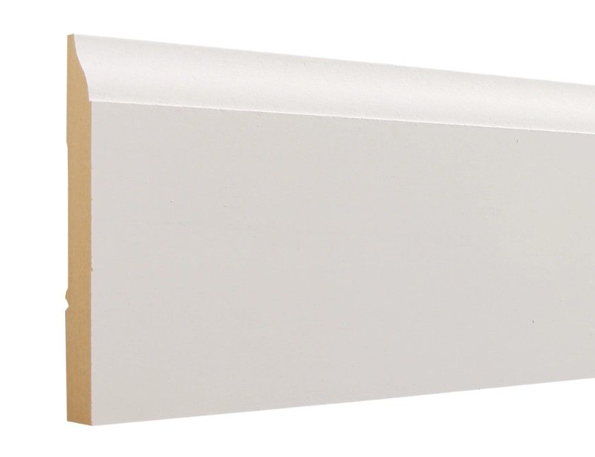12MM (15/32") x 3-1/4" x 16' Primed MDF Baseboard Ultralite, Colonial ...