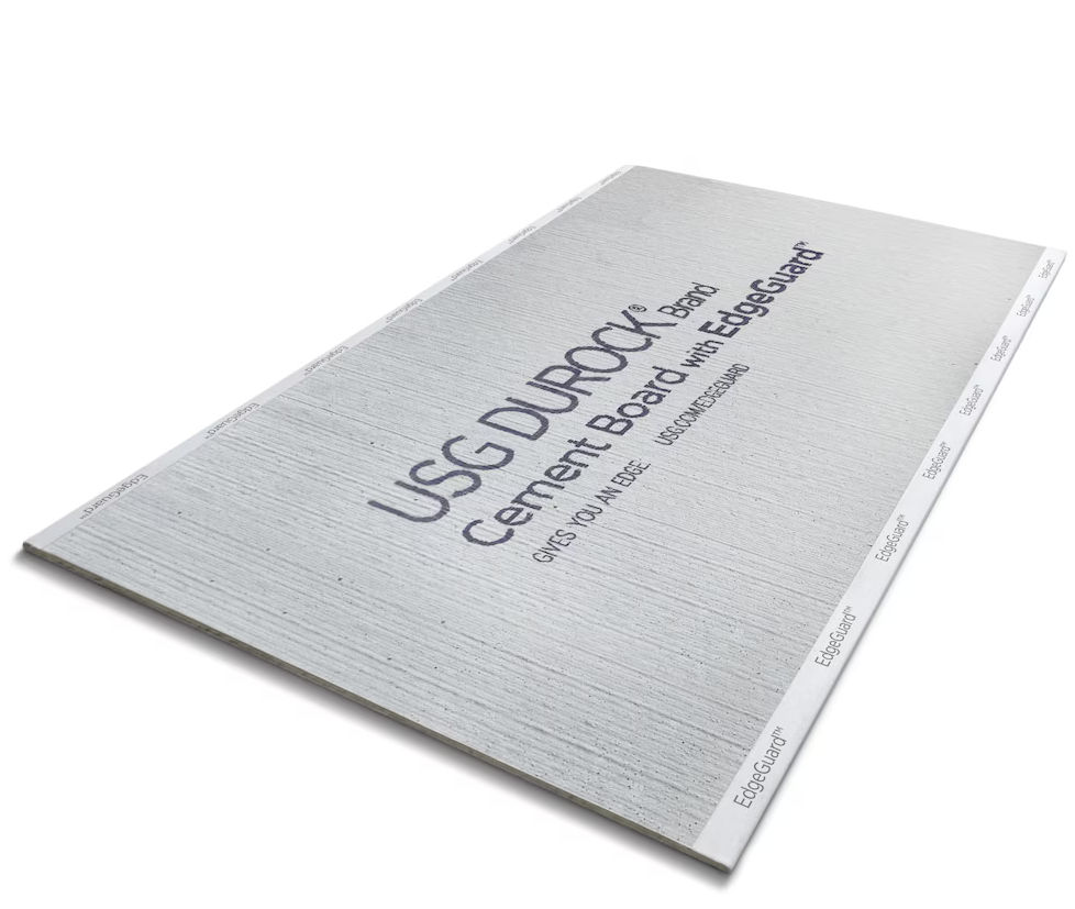 3' X 5' - 1/4" DUROCK CEMENT BOARD/w EDGEGUARD at Trail Building ...