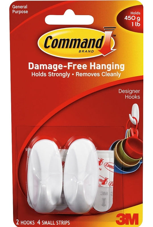 Designer Hook - 2 Hooks - Plastic - White at Dufrene Building Materials ...