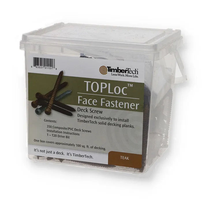 Toploc Face Screws Dark Teak 100Sf 2 1/2" at Cowls Building Supply ...