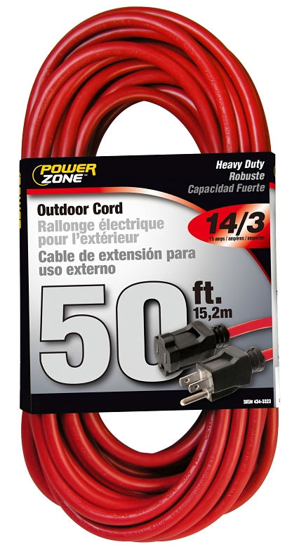 Heavy Duty Outdoor Extension Cord - 50ft - Red at Dufrene Building ...