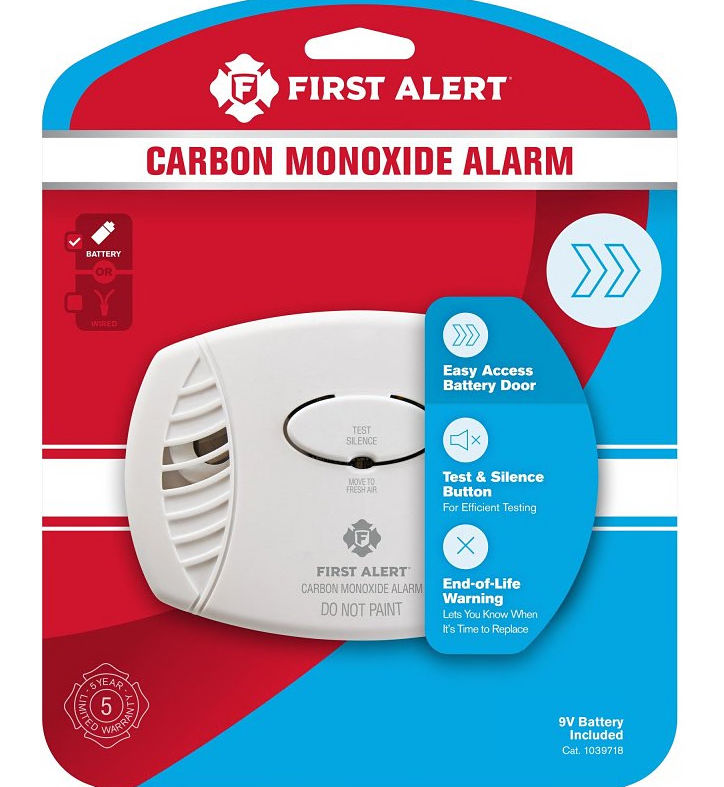 Carbon Monoxide Alarm - Battery- Electrochemical Sensor - White at ...